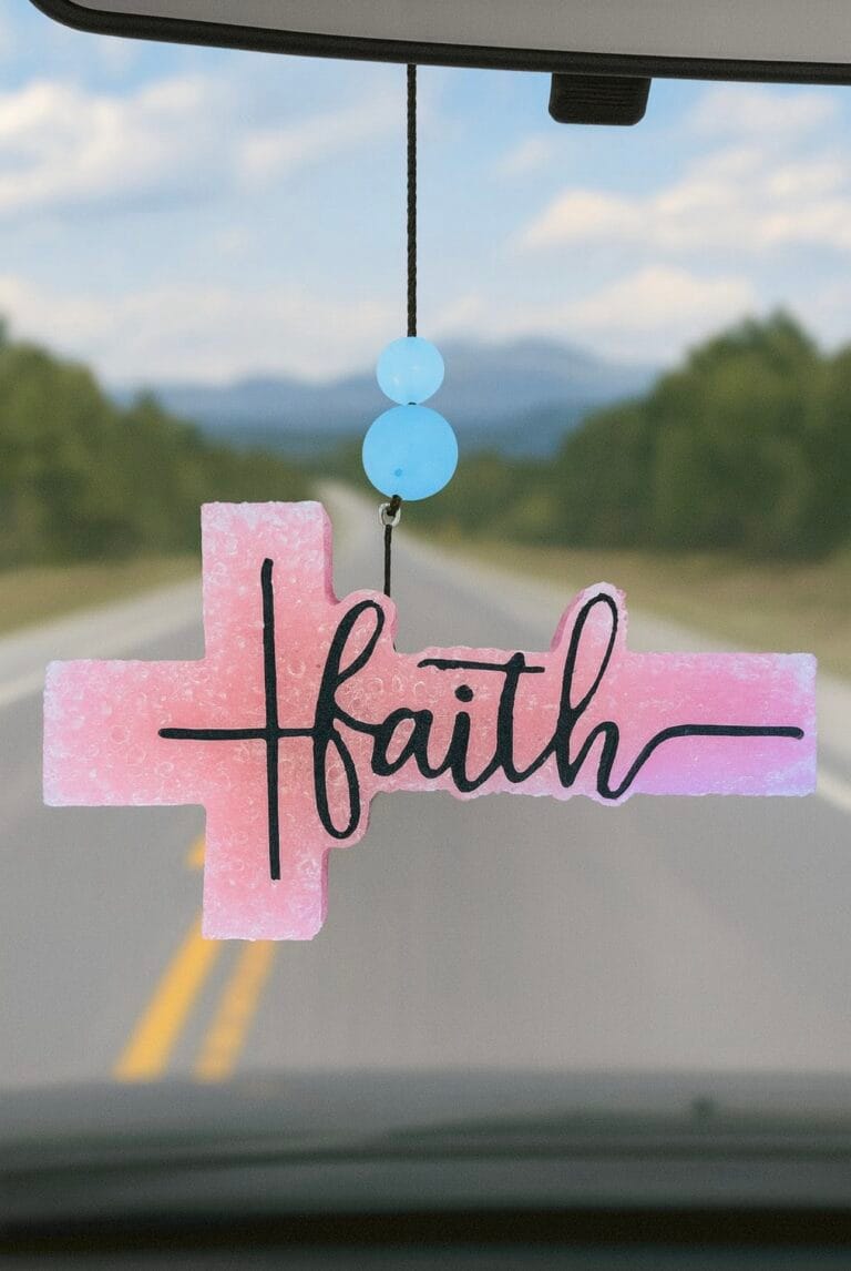 Handmade “Faith” Cross Car Freshie - Southern Kymber Creation
