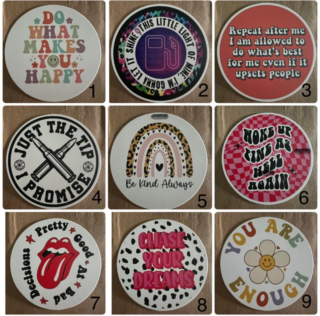 Handmade Round Cardstock Decorative Car Freshies – Scented Edition ...